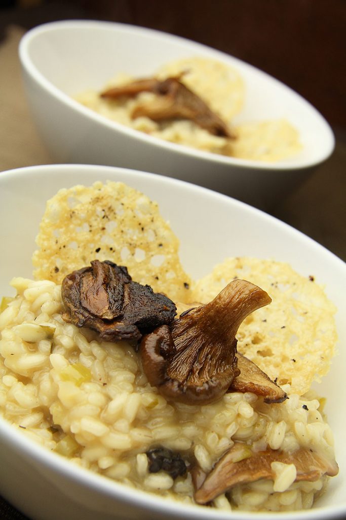 Smoked Mushroom Risotto with Smoked Parmesan Crisps Recipe - AFT